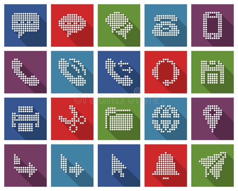 User Interface Dotted Icons Set Stock Vector Illustration Of Dotted