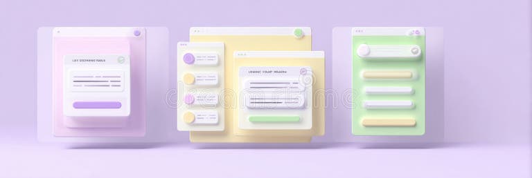 Modern User Interface Design Showcasing Pastel Color Scheme for Web ...