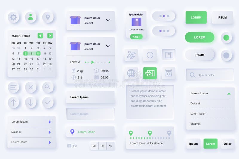 User Interface Elements for Delivery Mobile App. International Express Delivery, Logistics and ...