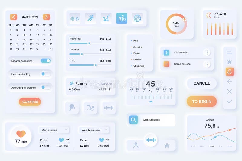 Skeuomorphic Elements Stock Illustrations – 250 Skeuomorphic Elements ...