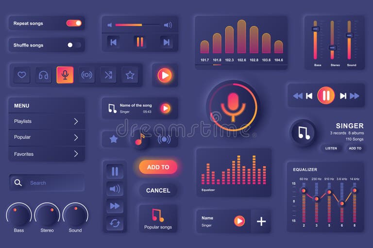 Neumorphism Ui Components Stock Illustrations – 261 Neumorphism Ui Components Stock ...
