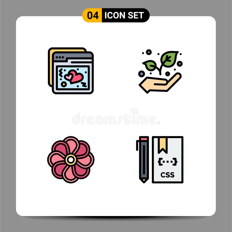 4 User Interface Filledline Flat Color Pack of Modern Signs and Symbols ...