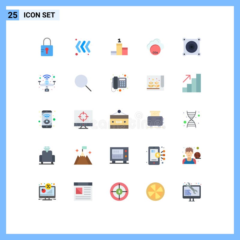 25 User Interface Flat Color Pack of Modern Signs and Symbols of Iot ...