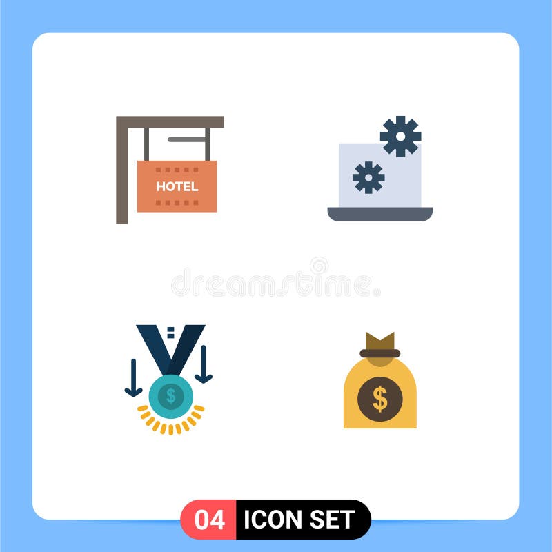 4 User Interface Flat Icon Pack of Modern Signs and Symols of Board ...