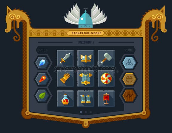 The User Interface for the Game Stock Vector - Illustration of element ...