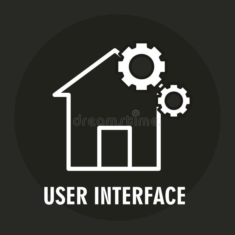 User Interface Homepage Settings Gears Linear Style Stock Vector ... User Interface Homepage Settings Gears Linear Style Stock Vector ...