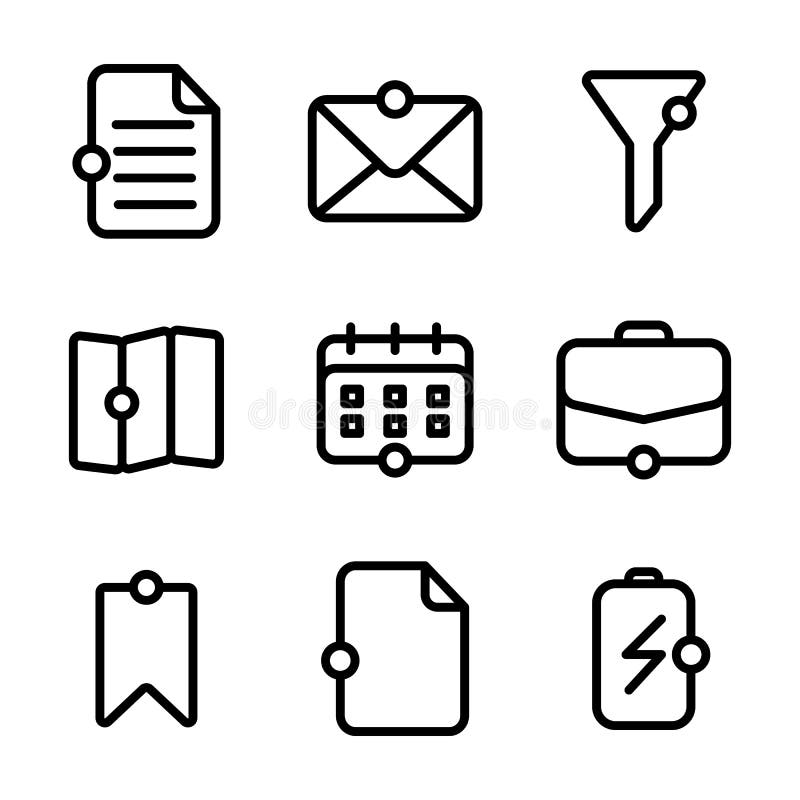 User Interface Icon Including Document, File, Data, Arsip, Mail ...