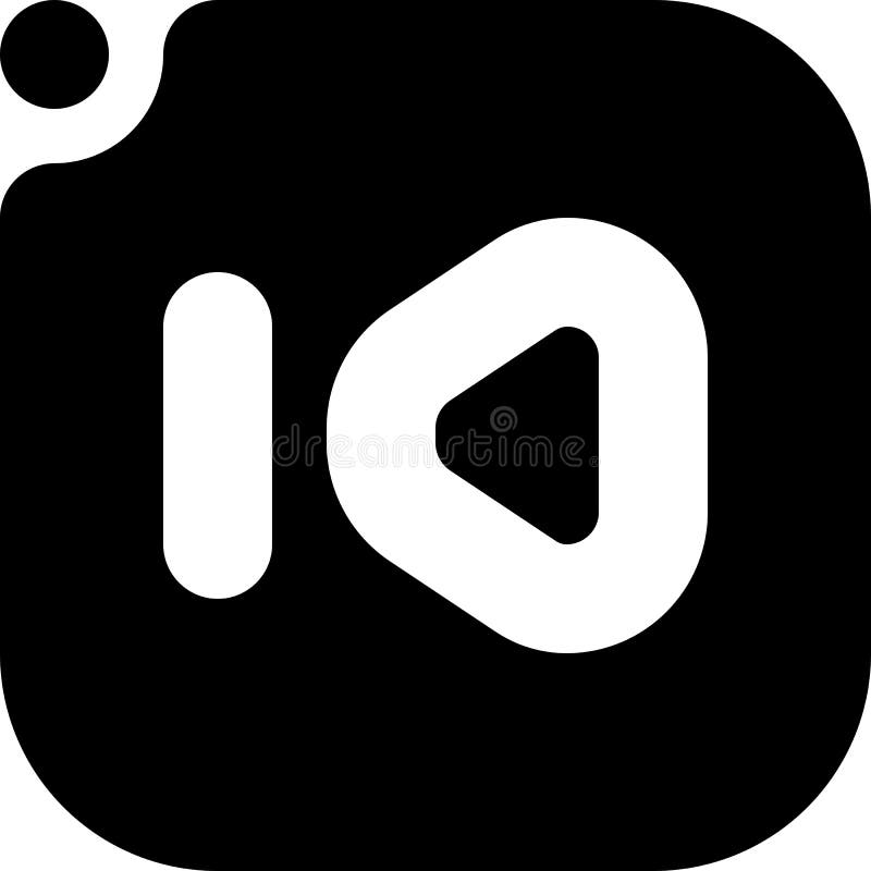 Backward Glyph Style Icon Design Symbol and Illustration Vector Stock ...