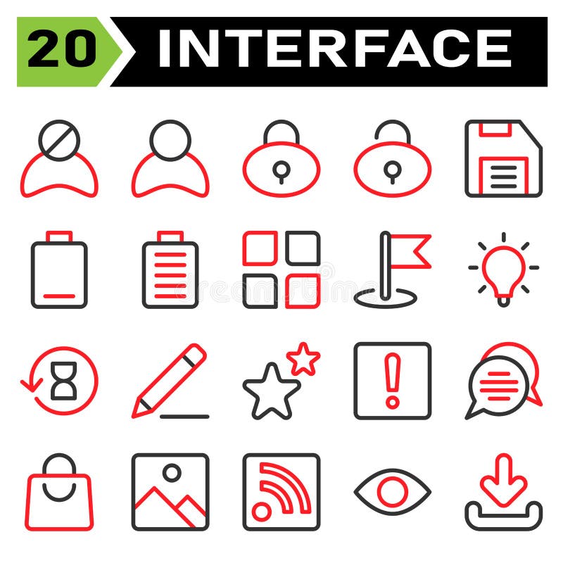 User Interface Icon Set Include Block, User, Avatar, User Interface ...