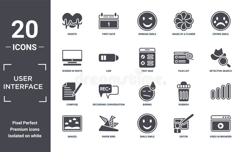 User.interface icon set stock vector. Illustration of userinterface ...