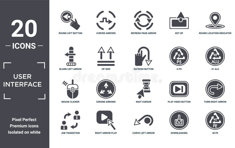 User.interface icon set stock vector. Illustration of refresh - 207086165