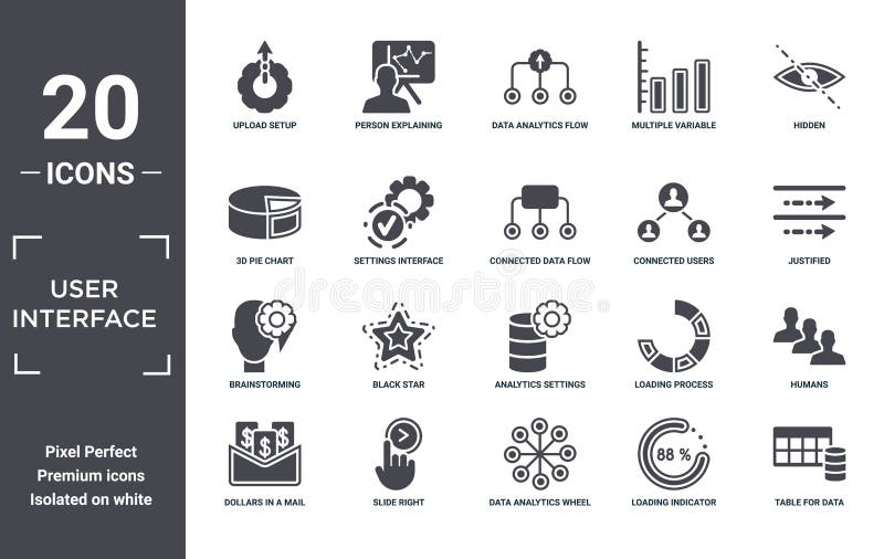 User.interface icon set stock vector. Illustration of vector - 207086078