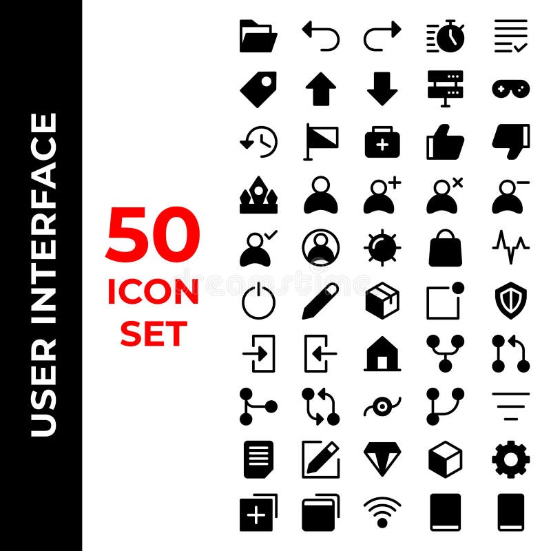 User Interface Icon Set Include Folder,undo,redo,timer,list,tag,arrows ...