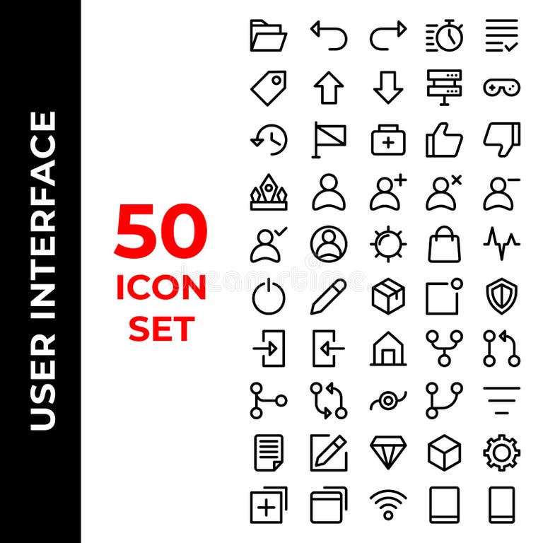 User Interface Icon Set Include Folder,undo,redo,timer,list,tag,arrows ...
