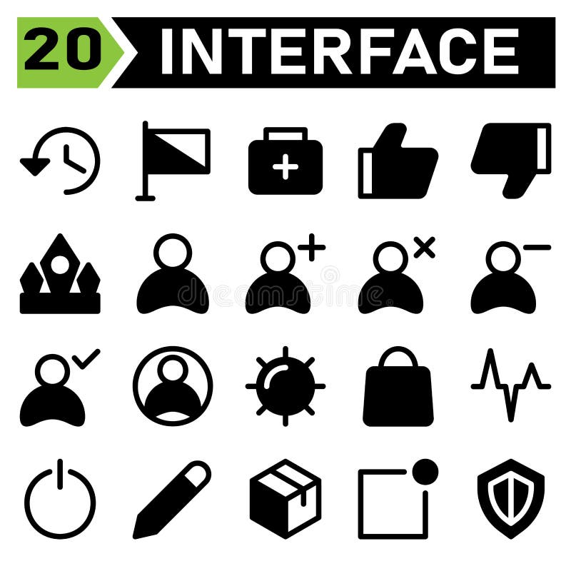 User Interface Icon Set Include History, Browsing, Arrows, Time, User ...