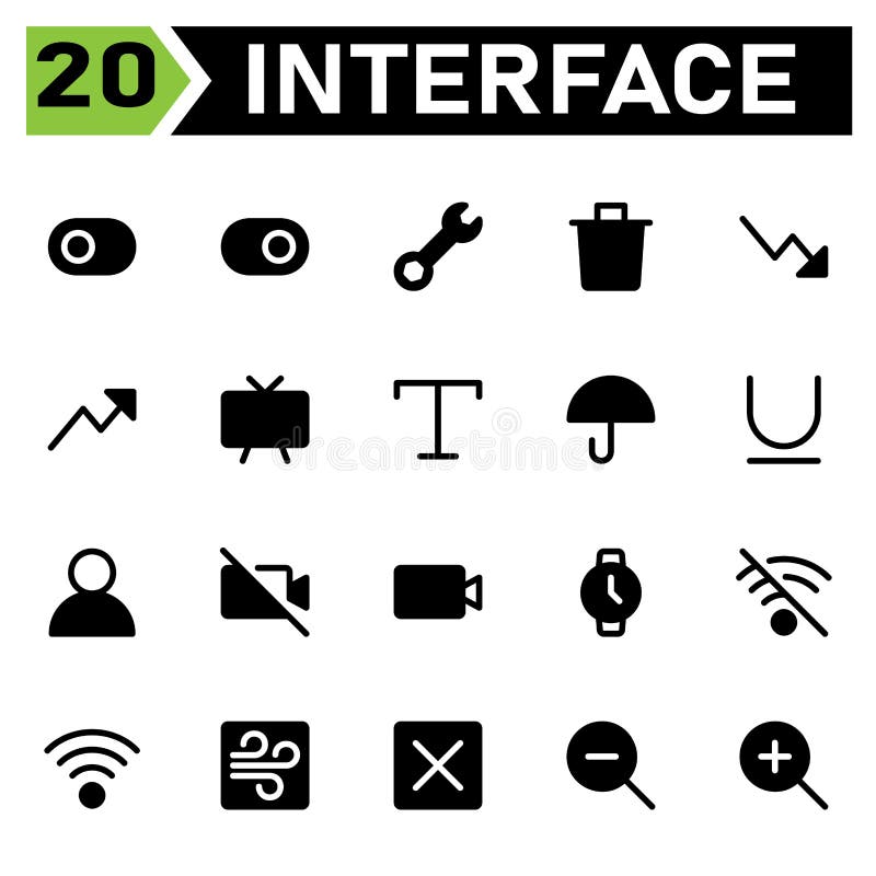 User Interface Icon Set Include Toggle, Left, Switch, Option, User ...