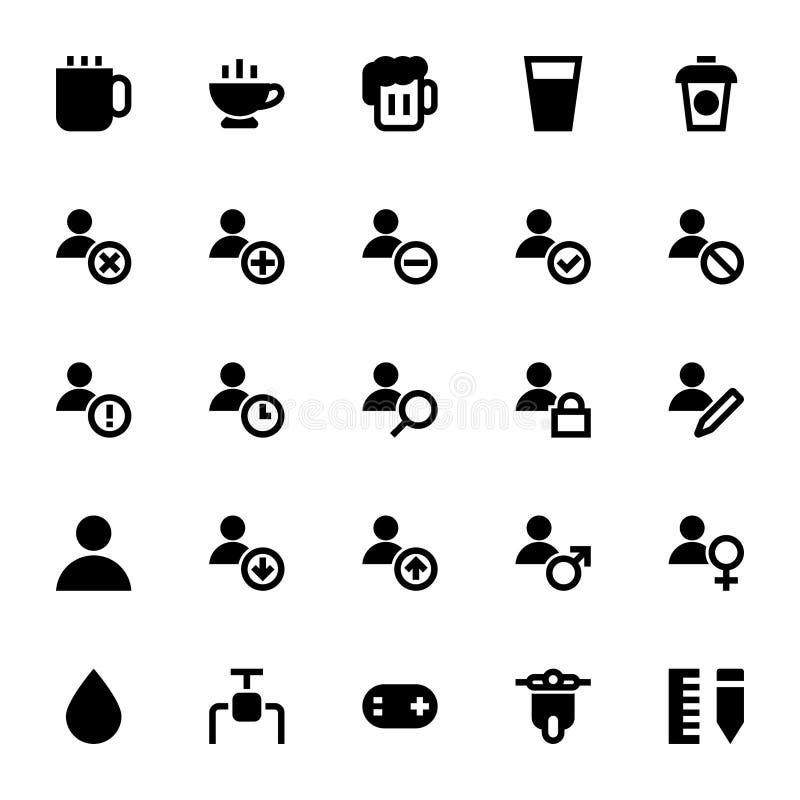 User Interface - 25 Icons Image. Stock Vector - Illustration of male ...