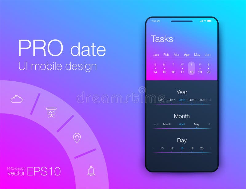 Mobile Phone Application for Analytics. Stock Vector Stock Vector ...