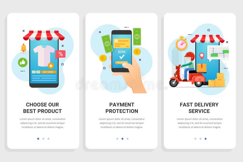 User Interface Kit for Online Shopping Design Concept Stock Vector ...