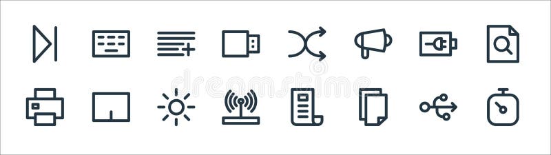 User Interface Line Icons. Linear Set Stock Vector - Illustration of ...