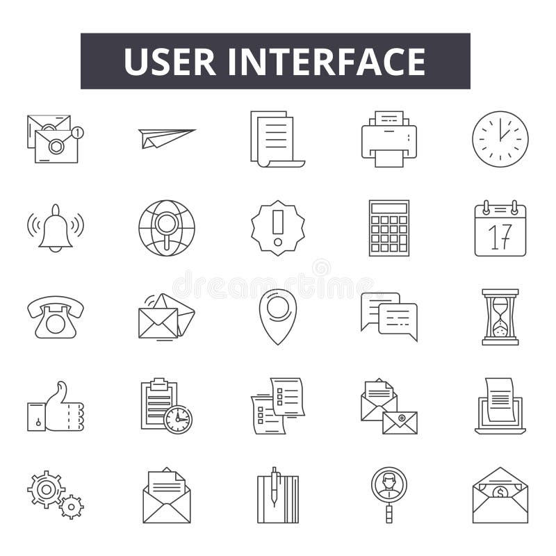 User Interface Line Icons, Signs, Vector Set, Linear Concept, Outline ...