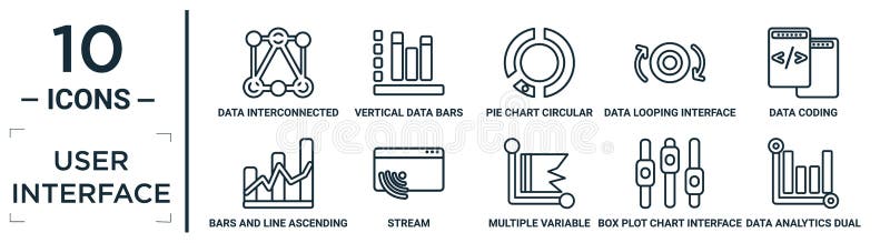 Dual Stream Chart Icon in Filled, Thin Line, Outline and Stroke Style. Vector Illustration of ...