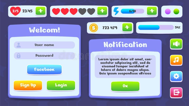 Mobile Game Ui Kit Stock Illustrations 1830 Mobile Game Ui Kit Stock Illustrations Vectors