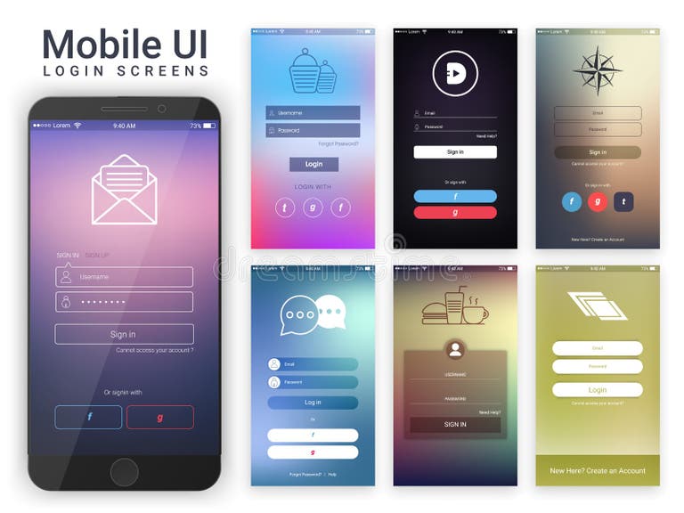 Sign Up Login Form Flat User Interface Stock Illustrations – 304 Sign ...