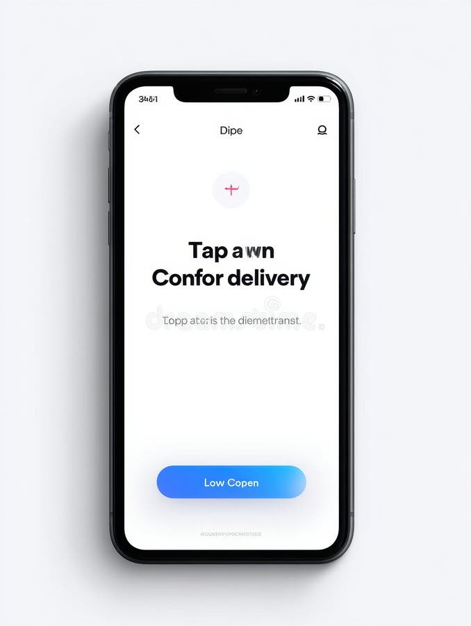 User Interface Mockup Showing Delivery Confirmation Process on a Mobile ...