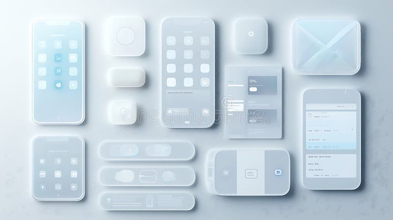 A User Interface Mockup Using Glassmorphism Stock Illustration - Illustration of semi, sleek ...