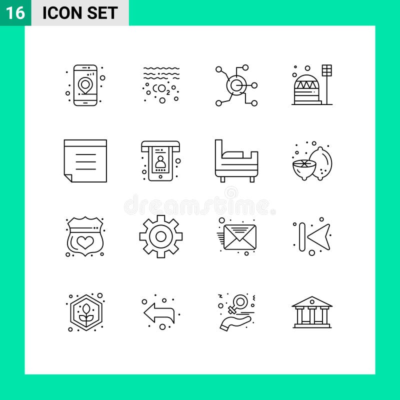 16 User Interface Outline Pack of Modern Signs and Symbols of ...