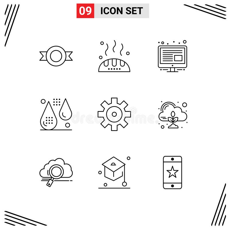 9 User Interface Outline Pack of Modern Signs and Symbols of Vehicle ...