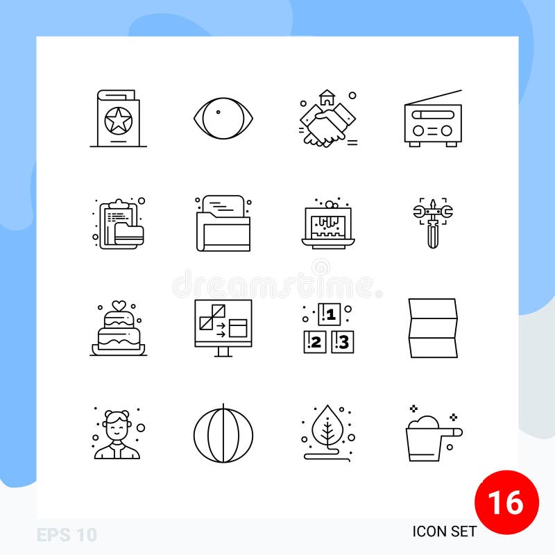 16 User Interface Outline Pack of Modern Signs and Symbols of User ...