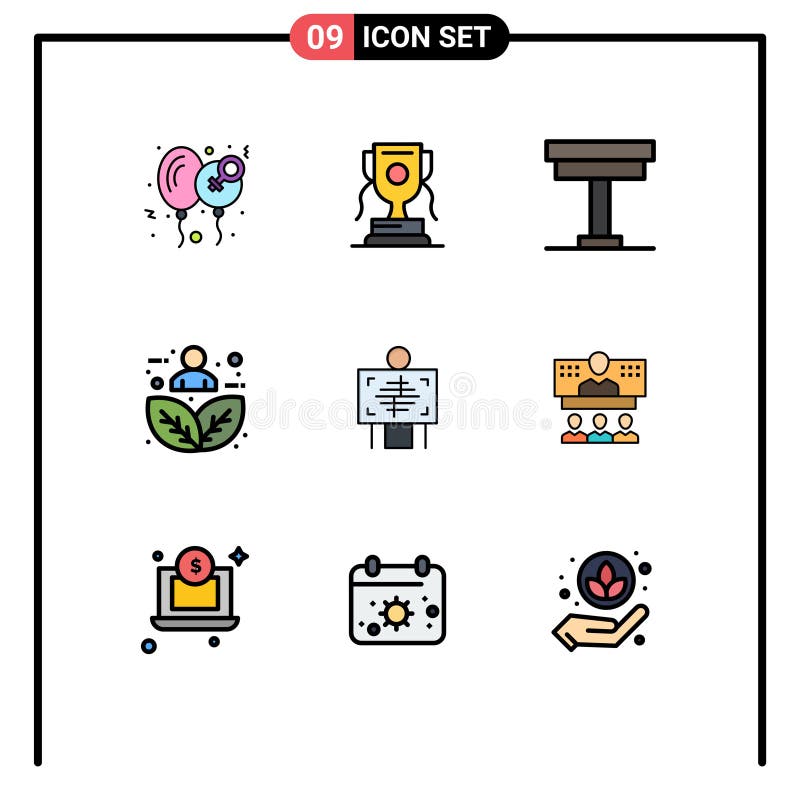 User Interface Pack of 9 Basic Filledline Flat Colors of Nature ...