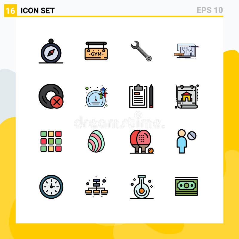 Engineering Building Construction Icons Set on Black Background. Line ...