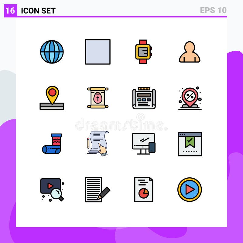 User Interface Pack of 16 Basic Flat Color Filled Lines of Easter ...