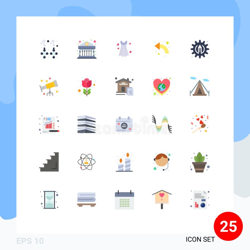 Group of 25 Flat Colors Signs and Symbols for Creative, Left, Dress ...