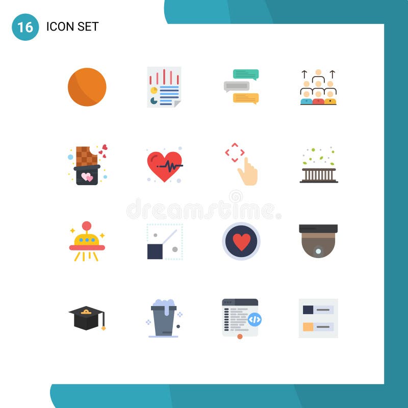 User Interface Pack of 16 Basic Flat Colors of Management, Human, Chat ...