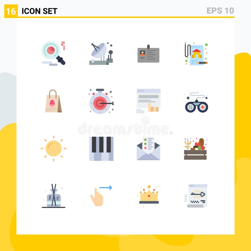 User Interface Pack of 16 Basic Flat Colors of Real Estate, Insurance ...