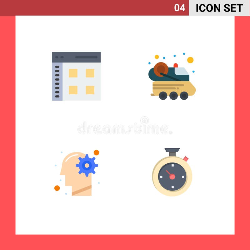 User Interface Pack of 4 Basic Flat Icons of App, Head, User, Space ...