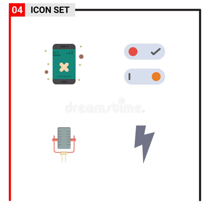 4 User Interface Flat Icon Pack of Modern Signs and Symbols of Close ...