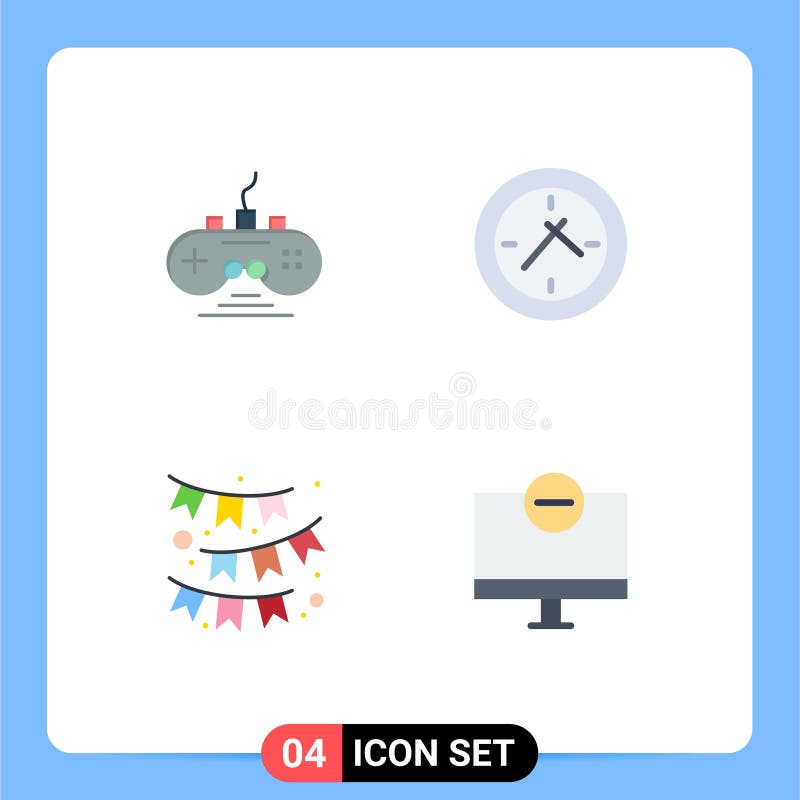 User Interface Pack of 4 Basic Flat Icons of Controller, Party, Game ...