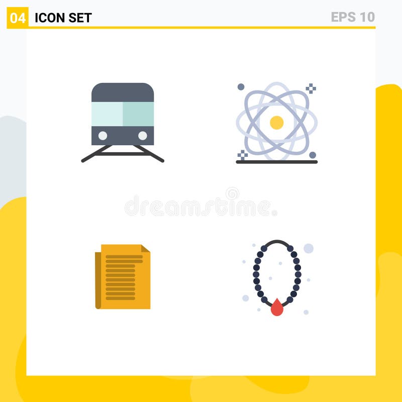 4 Universal Flat Icon Signs Symbols of Metro, Power, Transportation ...