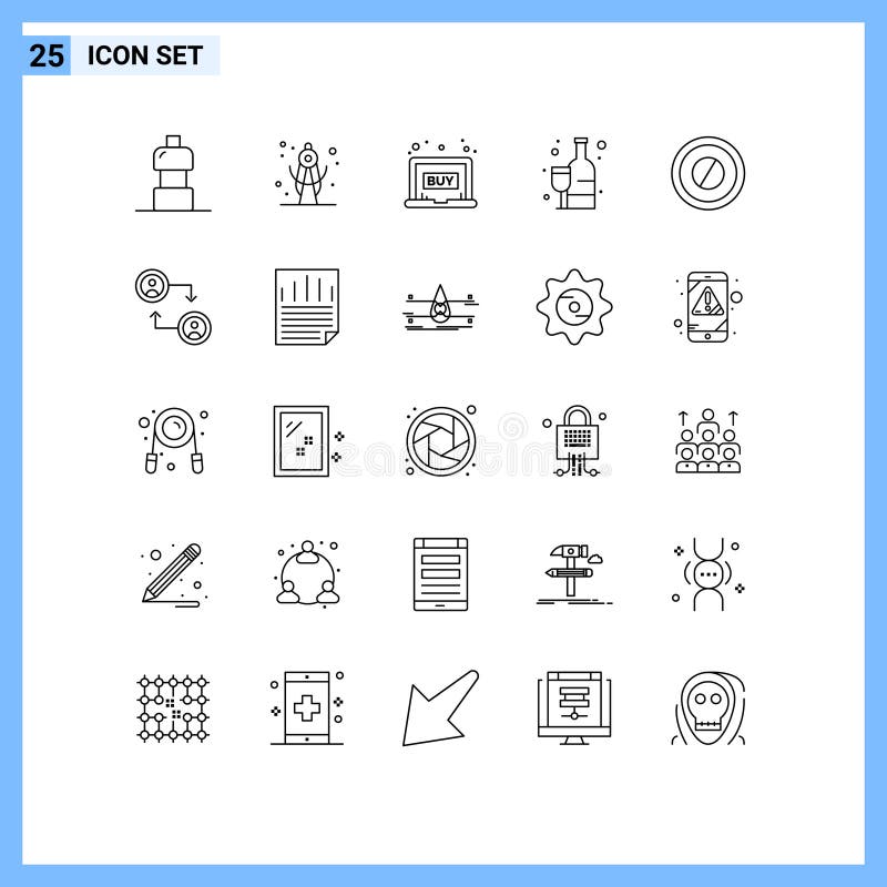 User Interface Pack of 25 Basic Lines of Account, Medicine, Click ...