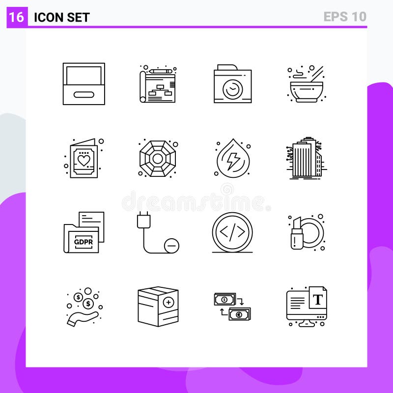 User Interface Pack of 16 Basic Outlines of Kid, Cute, Big Think, Child ...