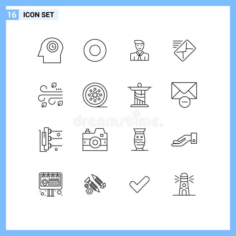 User Interface Pack of 16 Basic Outlines of Thanksgiving, Blowing ...