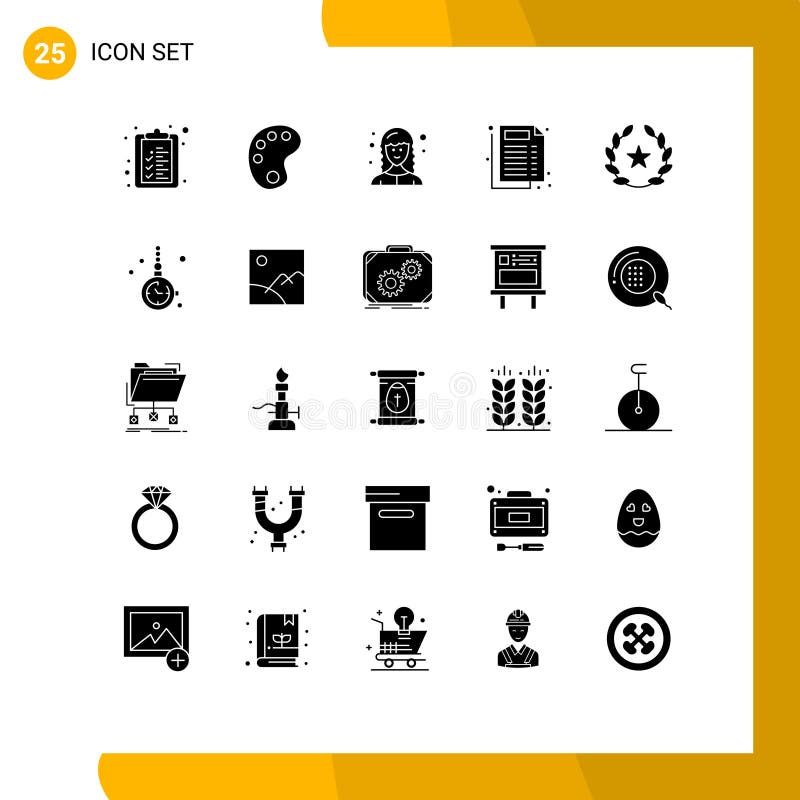User Interface Pack of 25 Basic Solid Glyphs of Accessorize, Stare ...