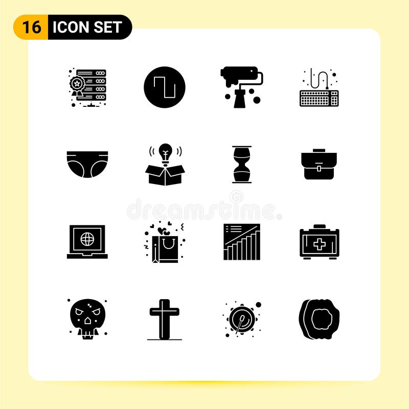 16 User Interface Solid Glyph Pack of Modern Signs and Symbols of Child ...