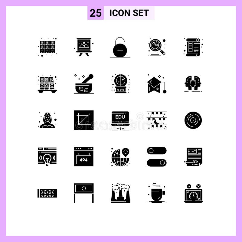 25 User Interface Solid Glyph Pack of Modern Signs and Symbols of Graph ...