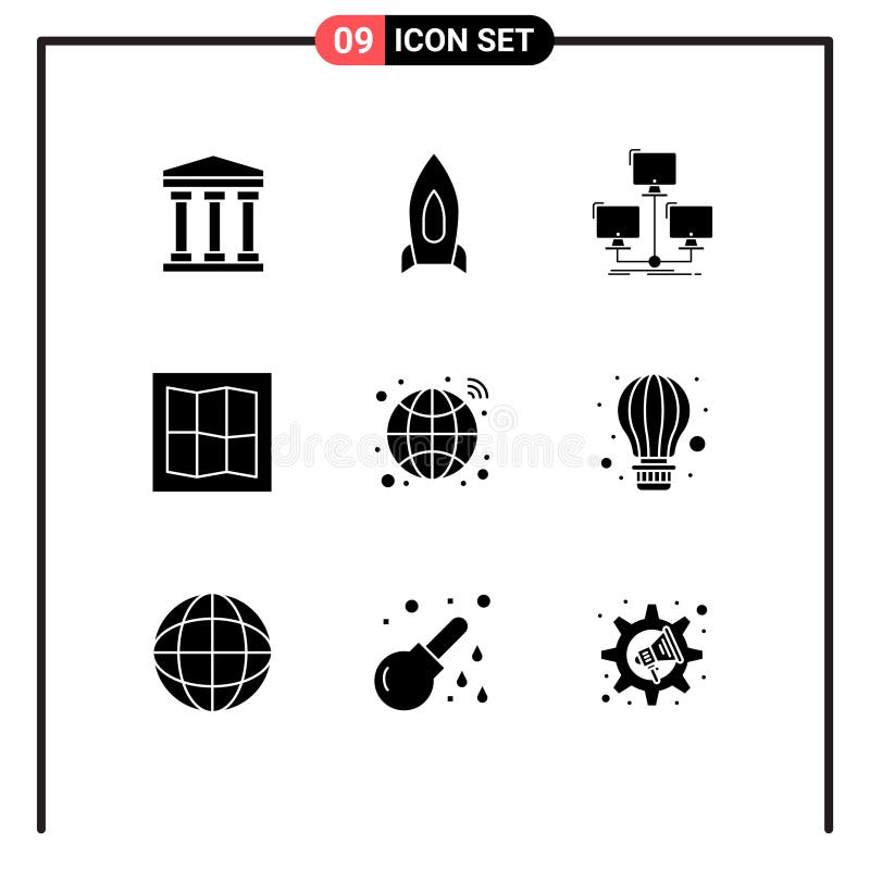 9 User Interface Solid Glyph Pack of Modern Signs and Symbols of ...